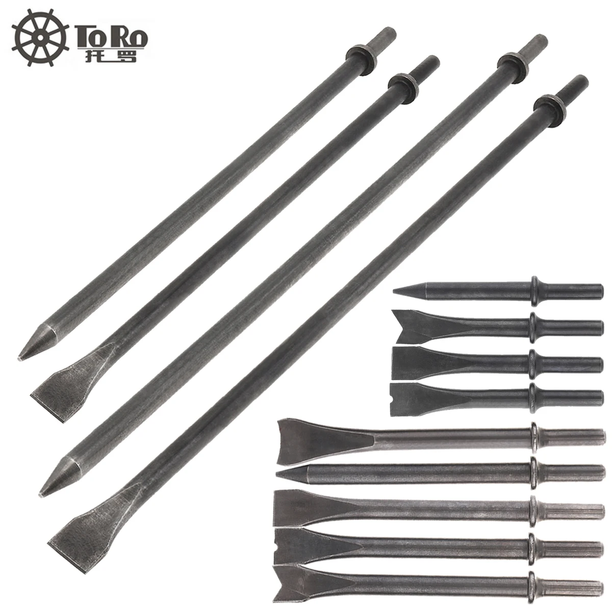 120-460mm Air Chisel Head Hard 45# Steel Solid Air Shovel Head Air ...