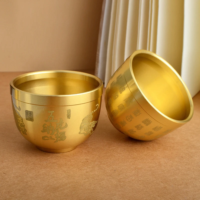 Feng Shui Treasure Bowl Vat Brass Copper Offering Bowl Small Serving ...