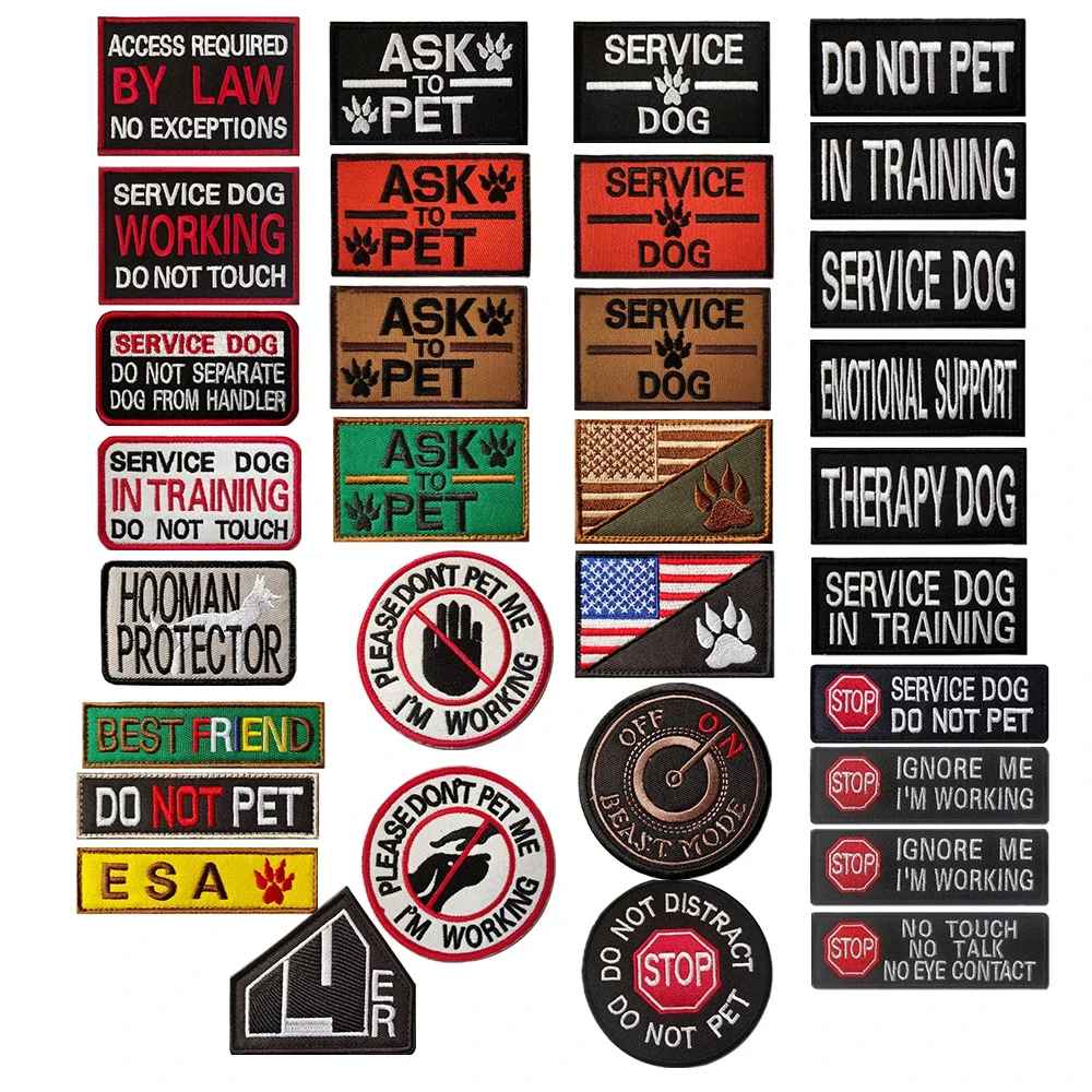 Service-Dog-Badge-do-not-pet-Patch-Pet-Training-Dog-Strap-Hook-Loop ...