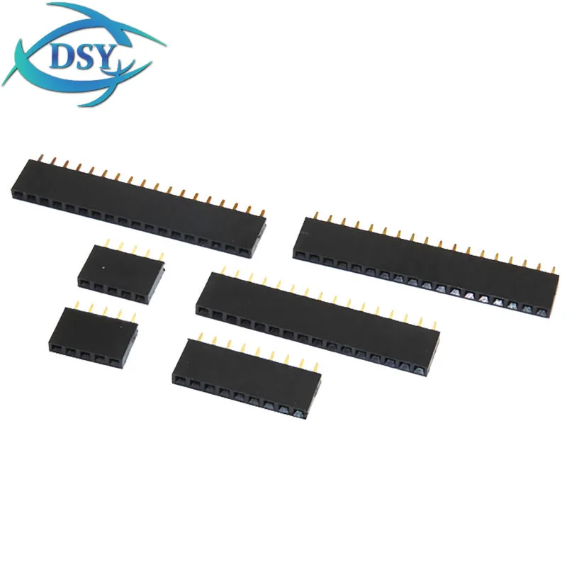 10PCS 2.54mm Pitch 2/3/4/6/10/20-Pin Single Row Female PCB Socket Board ...