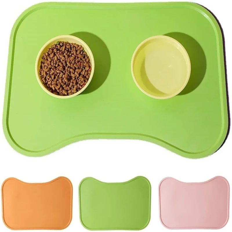 Organic silicone anti-spill waterproof easy to clean pet mat, for cats ...