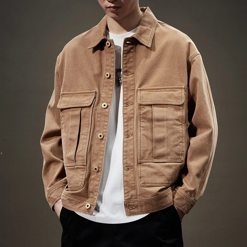 Men-s-new-autumn-and-winter-cotton-cargo-denim-jacket-jacket-loose ...