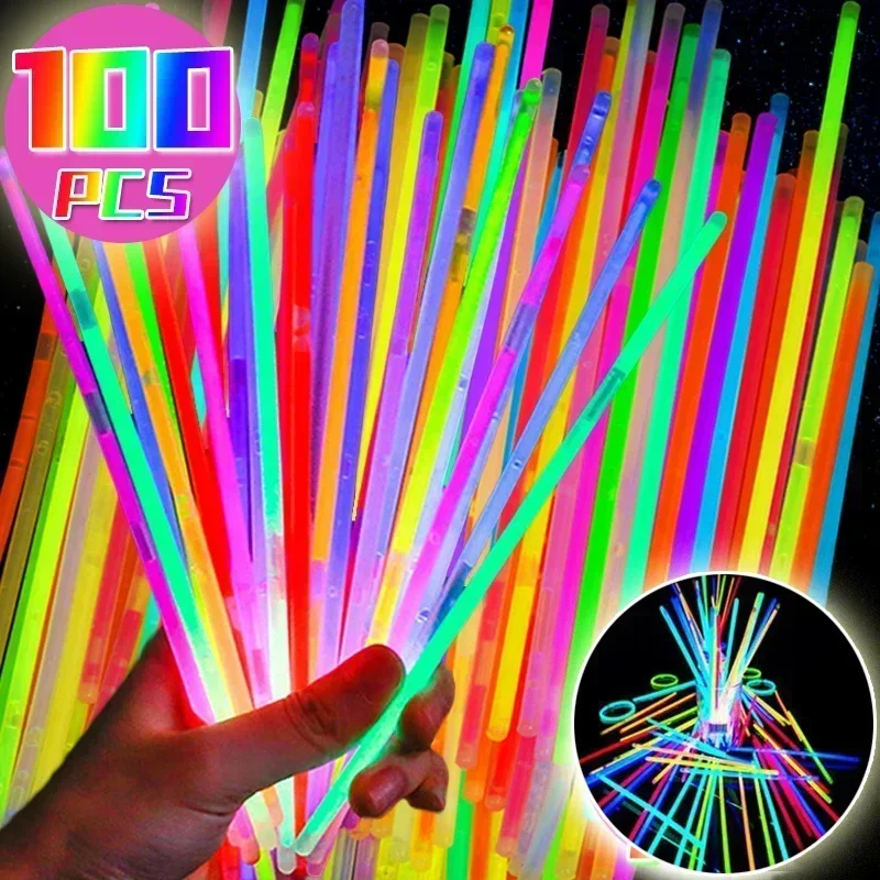 10-100pcs-Fluorescence-Sticks-Party-Multicolor-Glowing-Stick-Bright ...