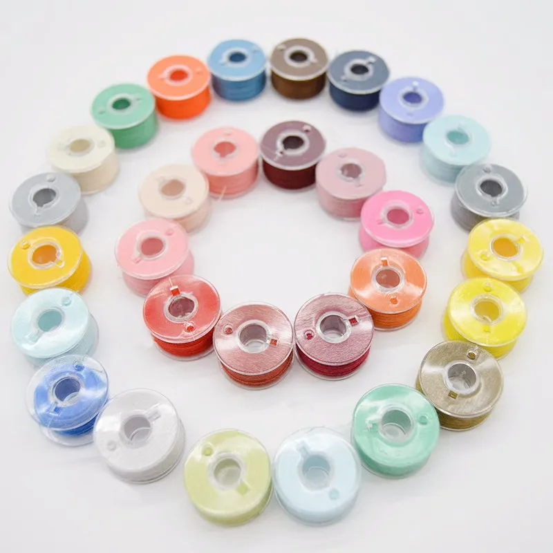20-Multicolor-Thread-Spools-Sewing-Machine-Bobbins-Plastic-Bobbins-with ...
