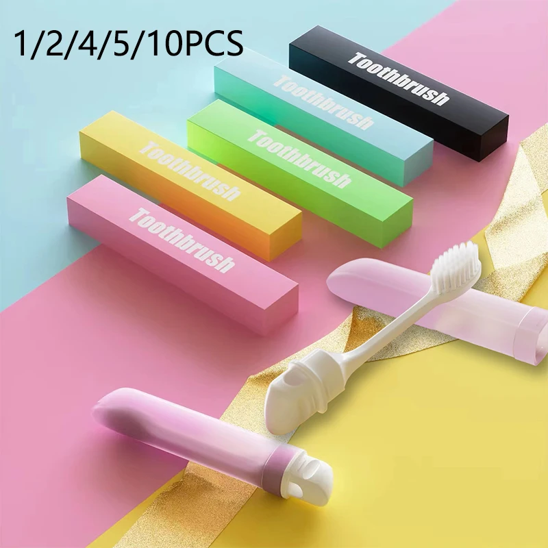 1/2/4/5/10PCS Portable Small Toothbrush Super Soft Bristle Foldable ...