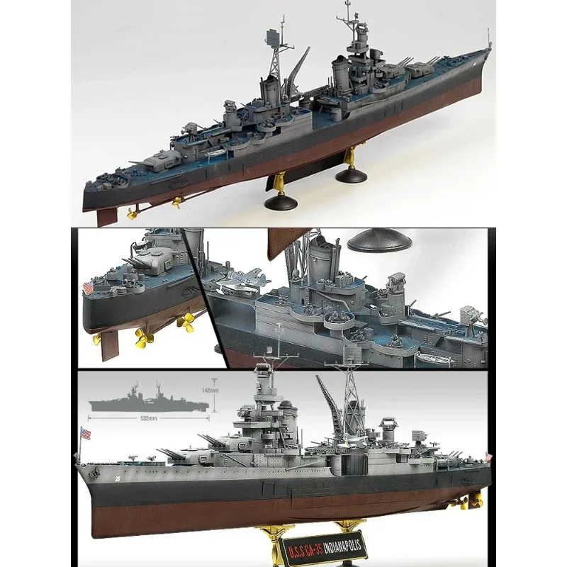 Academy USS Indianapolis Heavy Cruiser CA-35 1/350 scale Assemble Ship ...