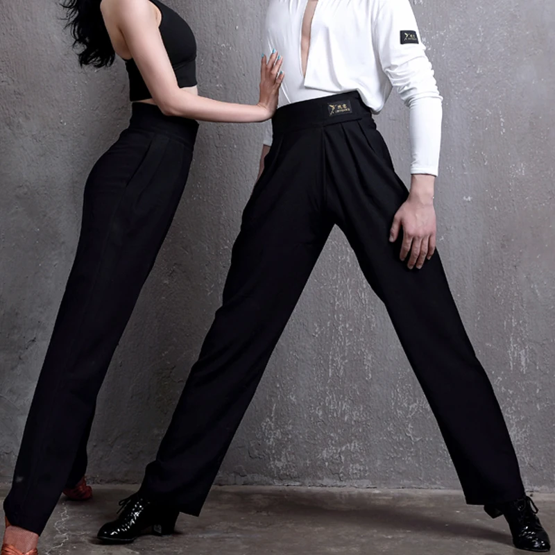 Classic-Latin-Dance-Pants-Men-Women-High-Waist-Practice-Wear-Adult-Cha ...