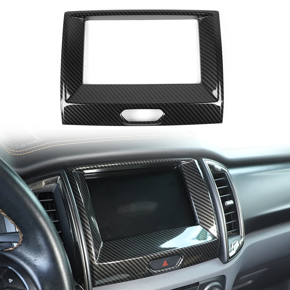 Car Carbon Fiber Color Navigation Frame Cover Trim For Ford For RANGER ...