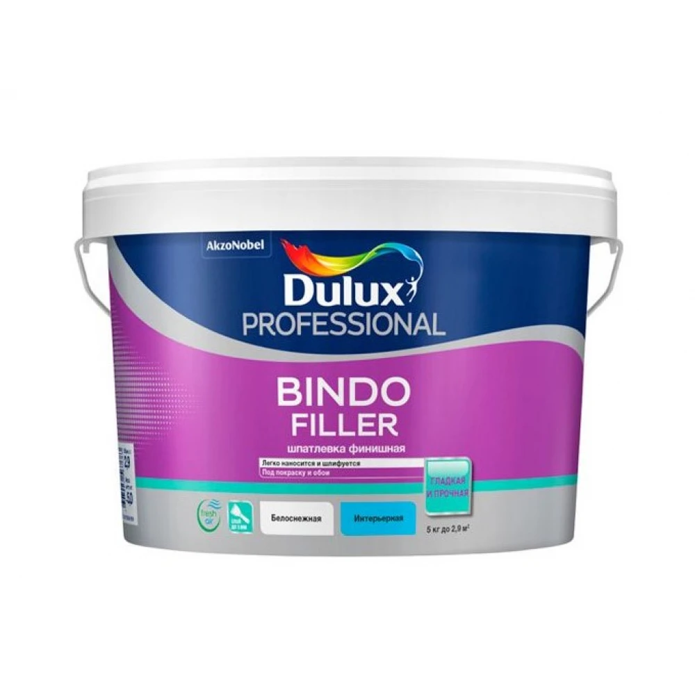 Dulux Bindo Filler Putty Finish For Walls And Ceilings 2,9 L (5 Kg) - Caulk - AliExpress