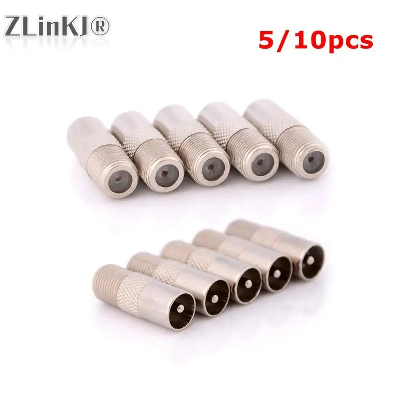 5/10pcs STB Quick Plug RF Coax F Female to RF Male Connector TV Antenna ...