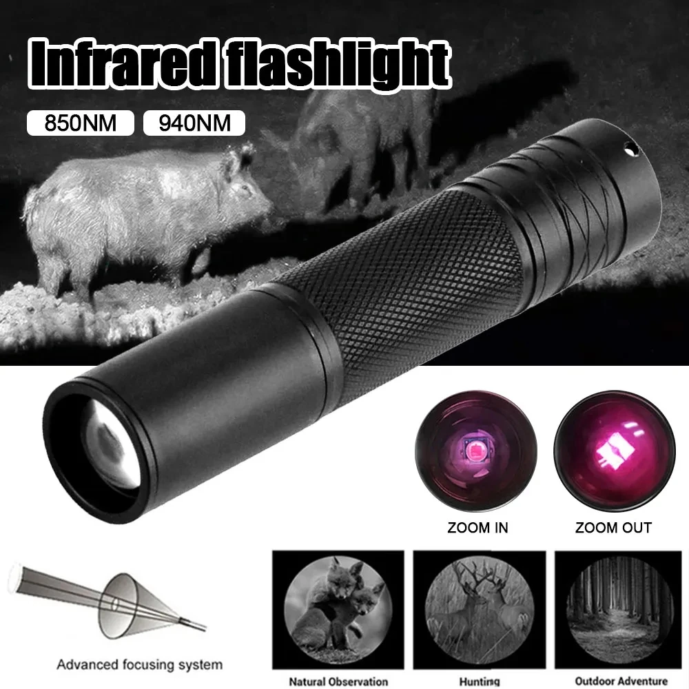 850nm-940nm-Infrared-Flashlight-Adjustable-Focus-Zoomable-IR-Hunting ...