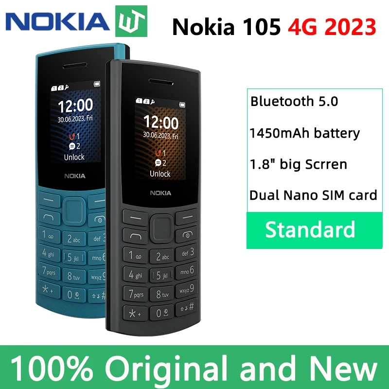 Original-Nokia-105-4G-2023-Dual-SIM-1-8inch-Display-1450-mAh-Battery ...