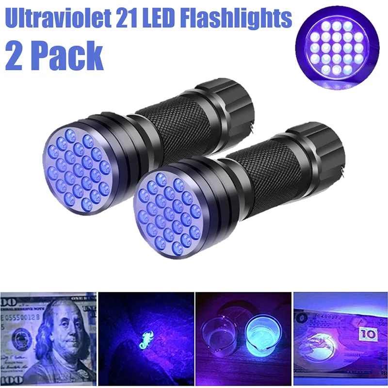 21-LED-UV-Ultraviolet-Flashlight-Blacklight-395NM-Mini-Torch-Flash-Lamp ...