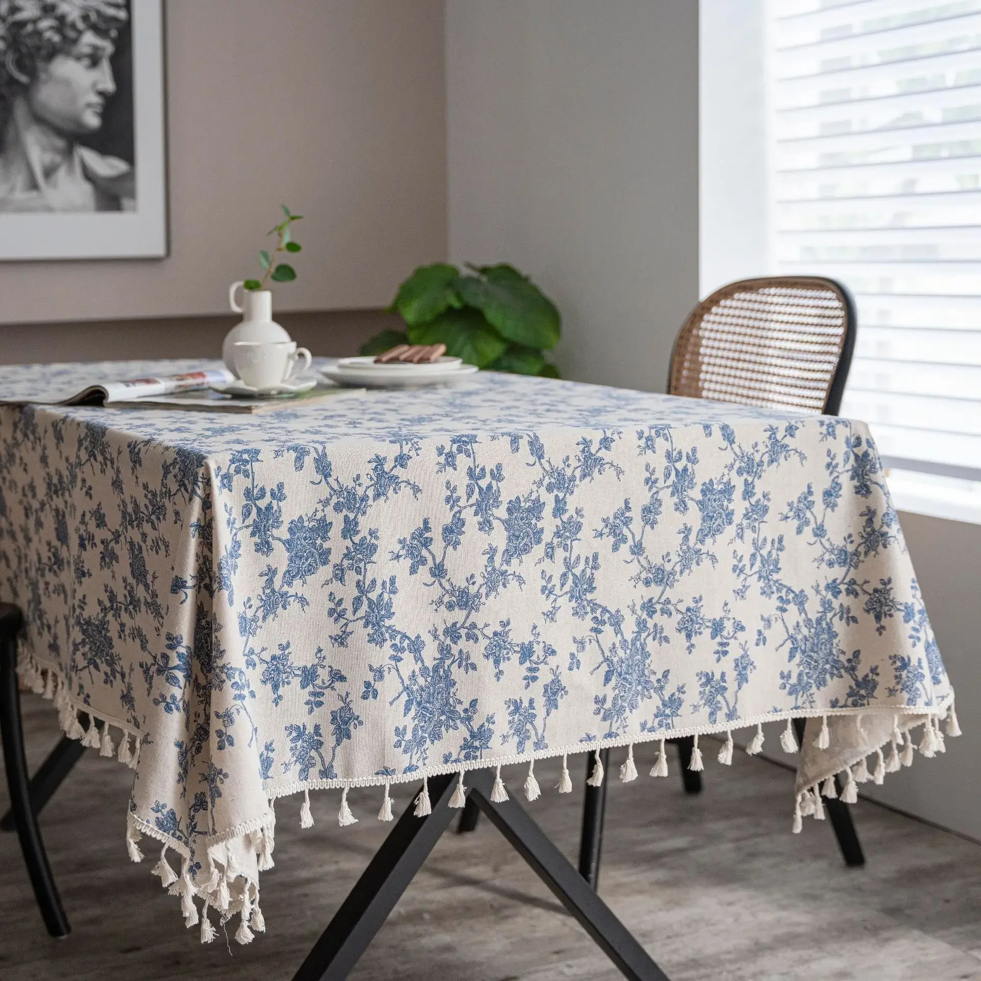 Ins-Floral-Tablecloths-Retro-Cotton-Linen-Coffee-Table-Dining-Cover ...