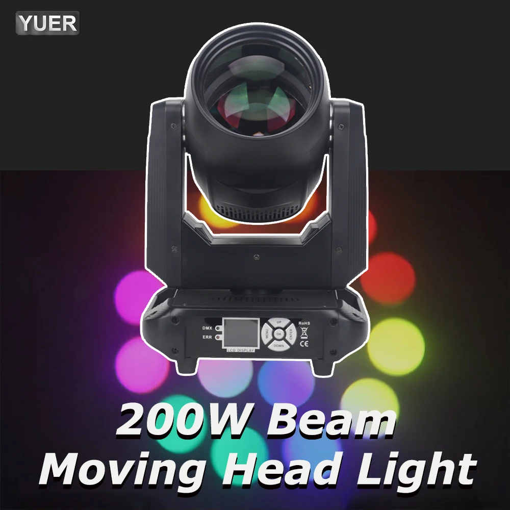 YUER-NEW-Mini-200W-LED-Moving-Head-Light-Beam-Spot-18-Rotating-Prisms ...