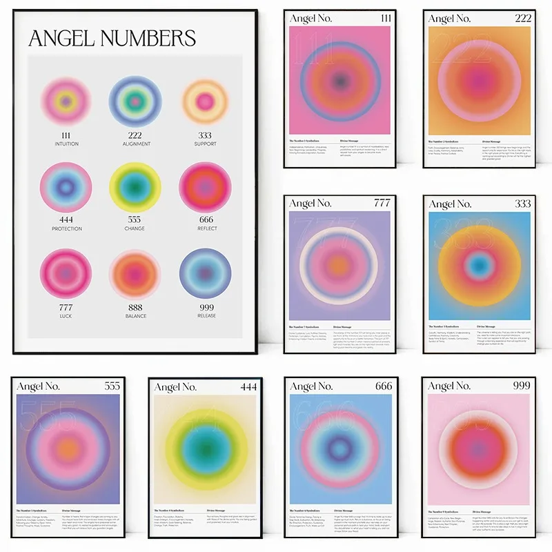 Angel-Number-Color-Halo-Pink-Trendy-Preppy-Girls-Posters-and-Prints ...