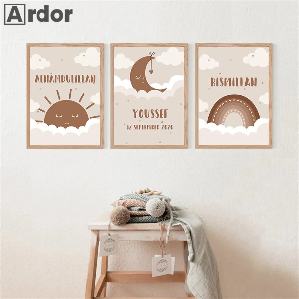 Islamic Baby Poster Nordic | Bismillah Islamic Picture | Baby Room ...