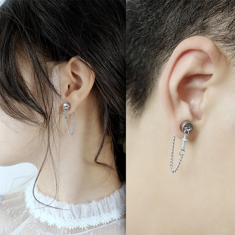 Male-Retro-Hip-Hop-Magnetic-Ear-Clips-For-Men-Women-No-Pierced-Ears ...