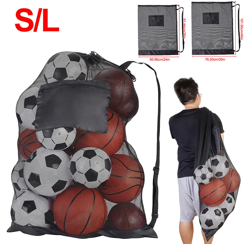 Mesh-Soccer-Ball-Bag-Extra-Large-Drawstring-Basketball-Storage-Bag-with ...