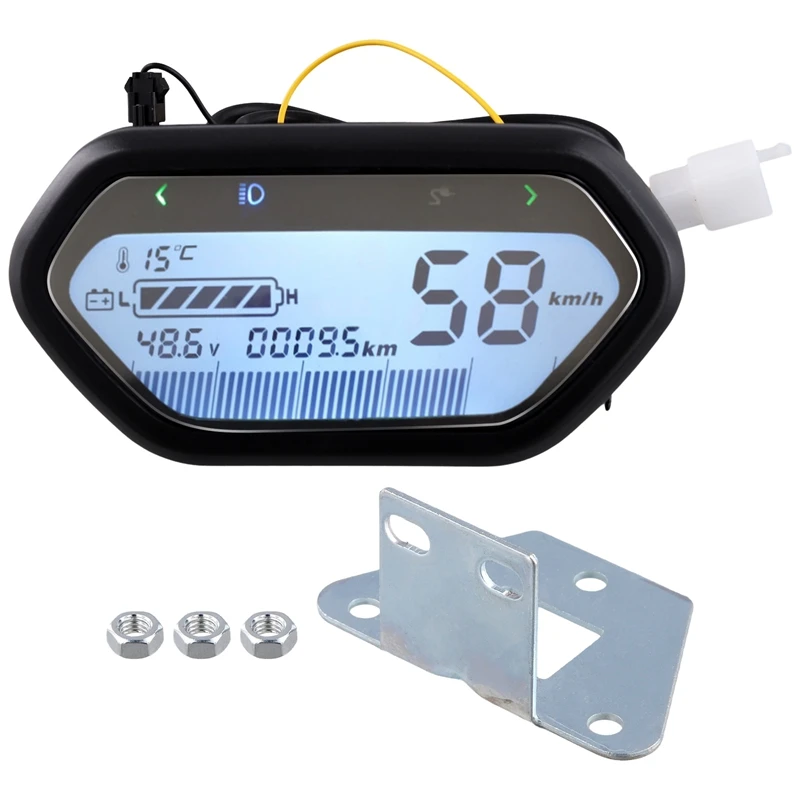 48V 60V 72V Electric Motorcycle Digital LCD Odometer Speedometer ...