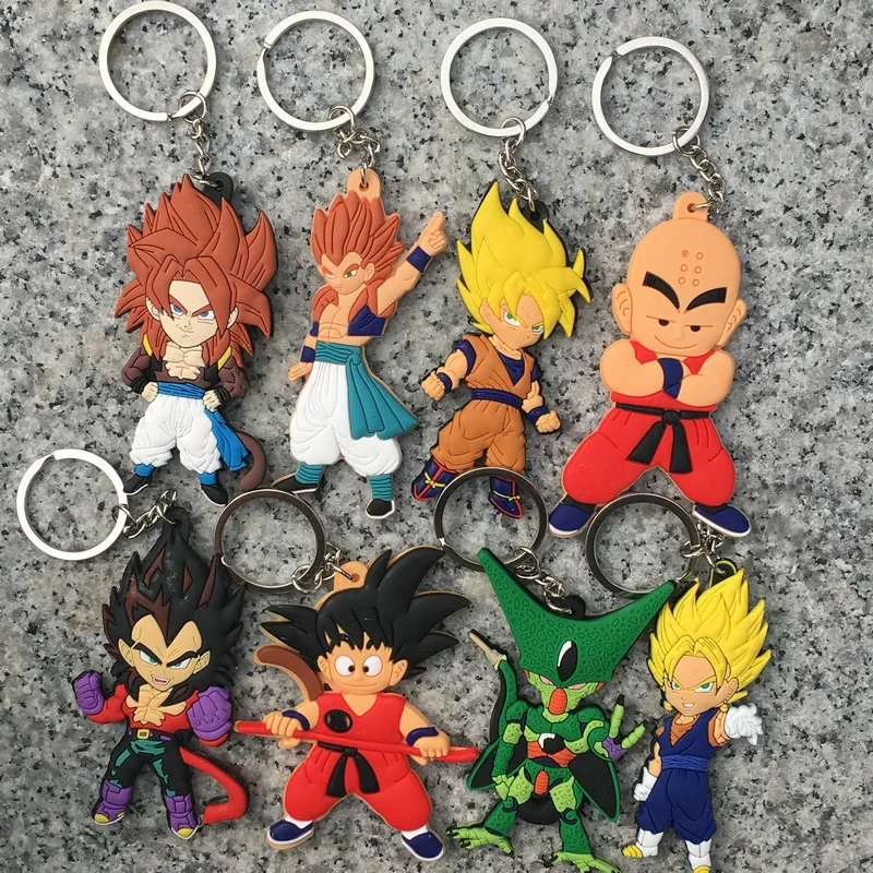 10-Style-Anime-Dragon-Ball-Z-Figure-Keychain-PVC-Goku-Vegeta-Key-Ring ...