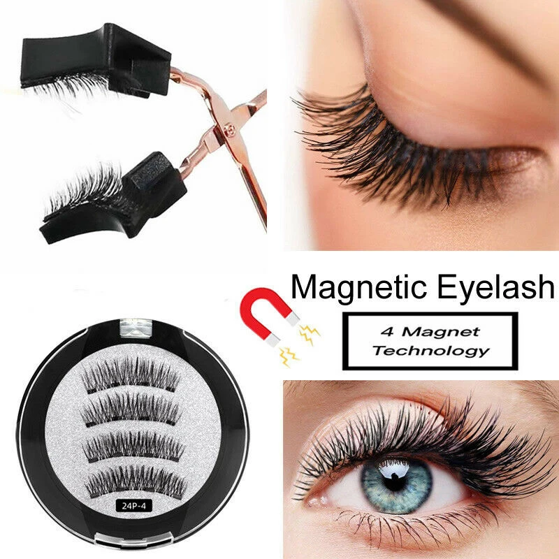 2-Pairs-Natural-Magnetic-Eyelashes-Handmade-Reusable-Magnetic-False ...