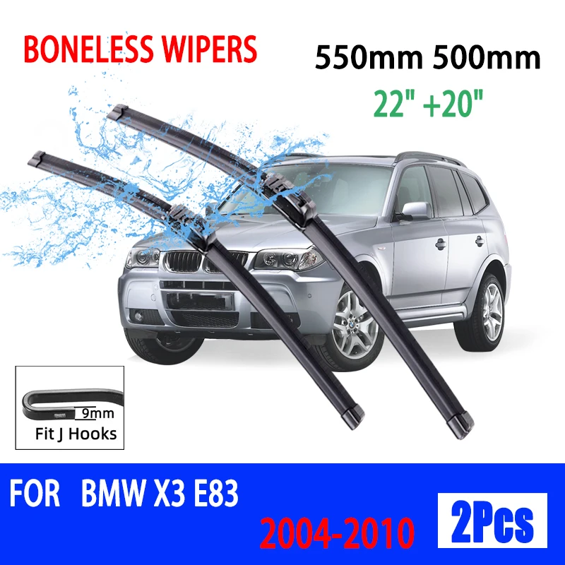For-BMW-X3-E83-2004-2010-Car-Front-Wiper-U-Shape-Soft-Rubber-Boneless ...