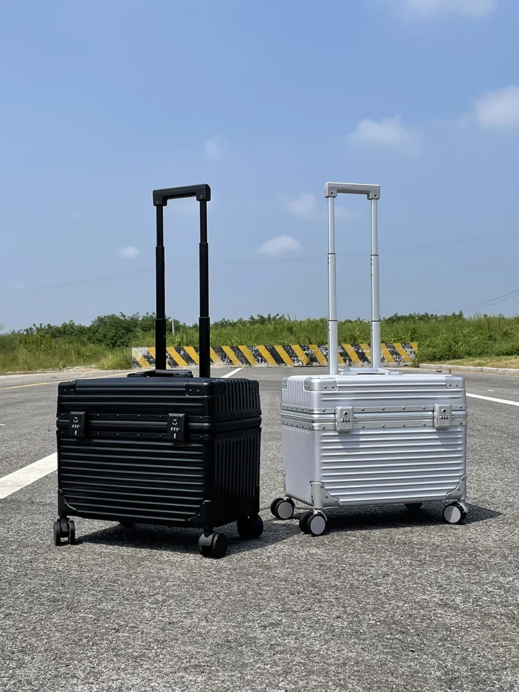 Aluminum-Frame-Upper-Flip-Trolley-Case-Horizontal-Boarding-Case-Men-and ...