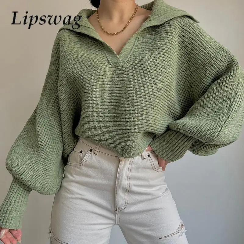 Women-Long-Sleeved-Versatile-Knitted-Sweater-Casual-Office-High-Street ...