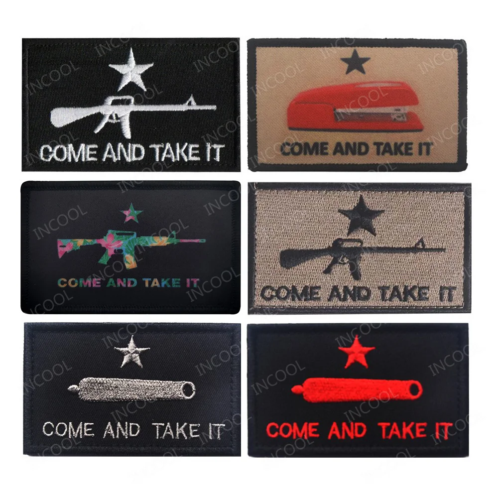 Embroidered Patch Come and Take It White Colorful Printed Patches ...