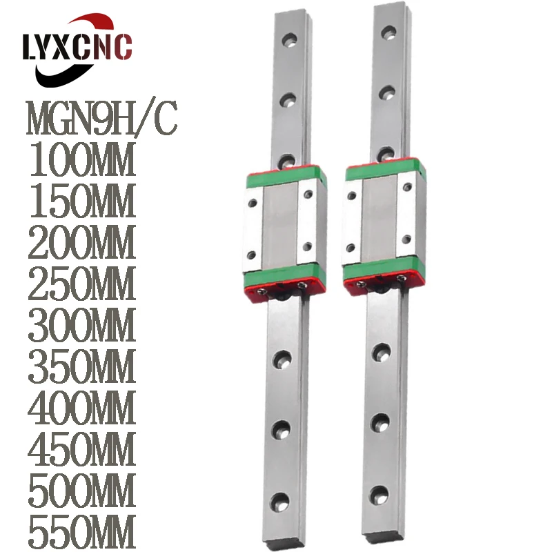 9mm-MGN9-Guide-2pcs-MGN-Linear-Guide-2pcs-MGN9H-C-Block-L-450-500-550 ...