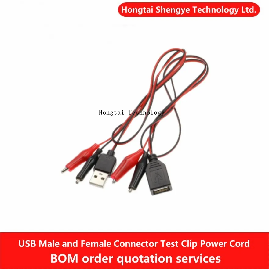 USB male and female connectors crocodile battery test clip power ...