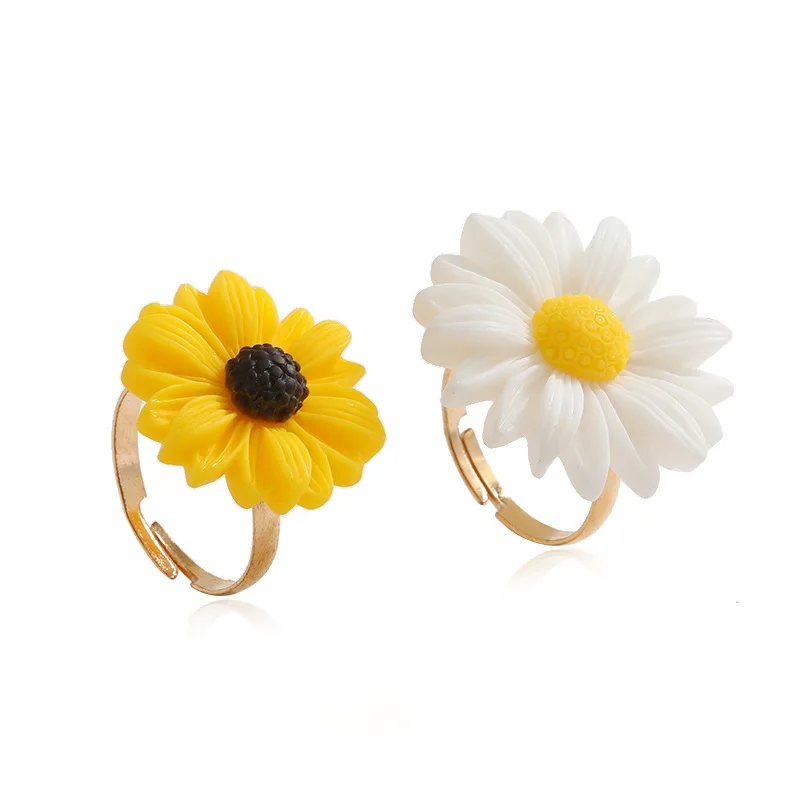 Rings Girls Flowers | Ring Summer Flower | Korean Rings Jewelry Flower ...