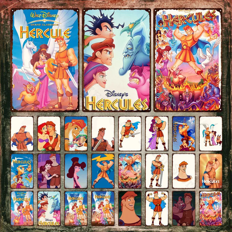 Disney Hercules Metal Poster Disney Animated Film Tin Sign Vintage ...