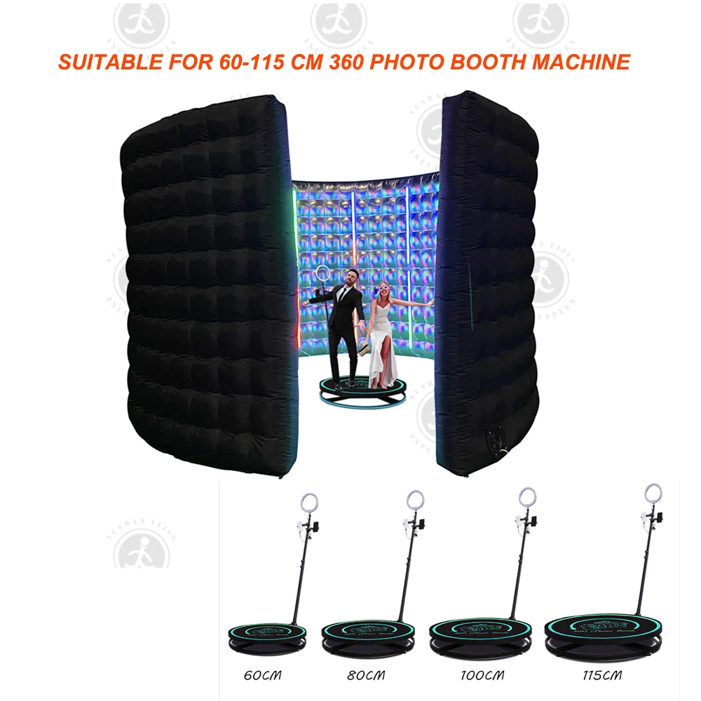 10Ft/13Ft 360 Photo Booth Enclosure LED Strip Lights for Party Event Wedding Portable Camera ...
