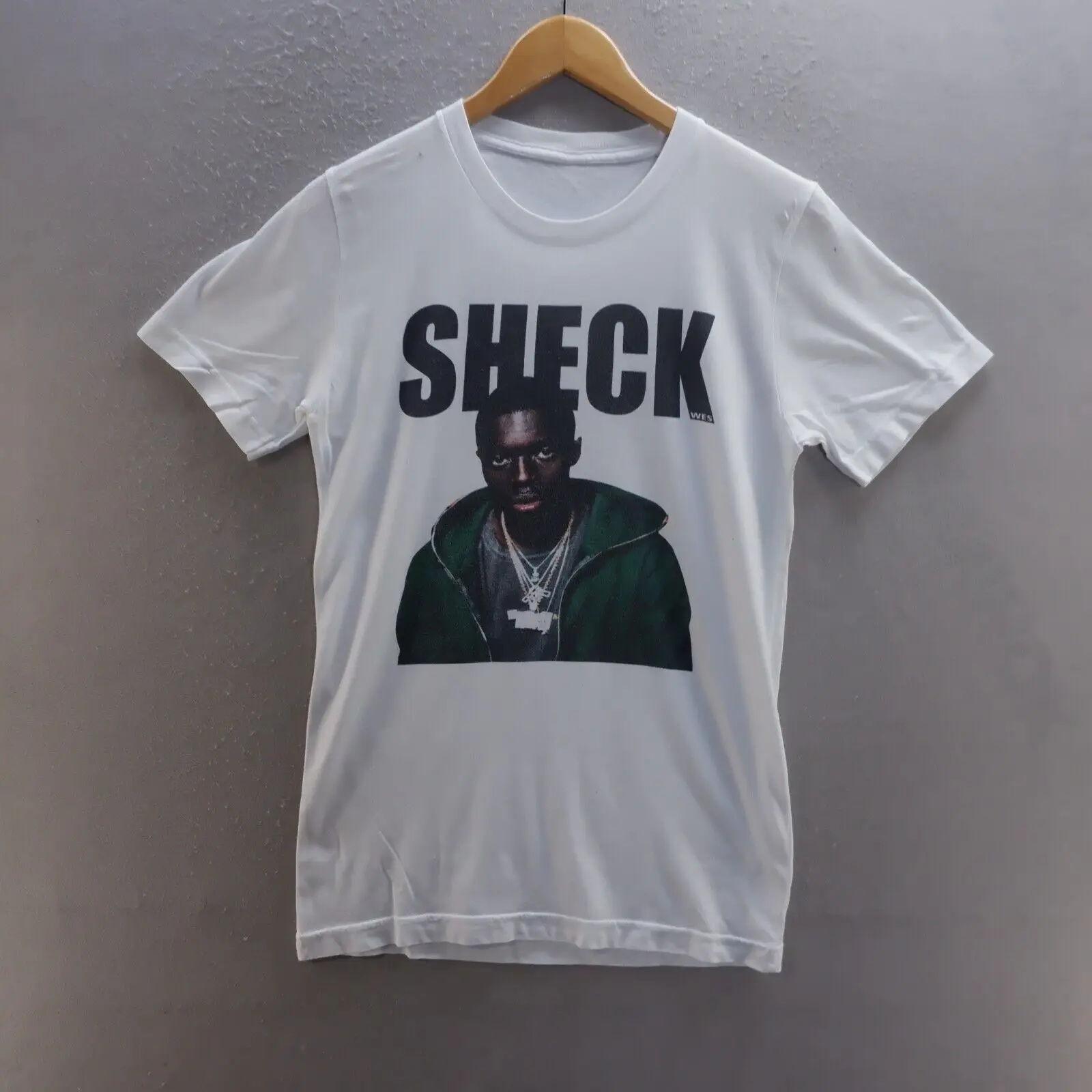 SHECK-WES-T-Shirt-Small-White-Print-Rapper-Hip-Hop-Cotton-long-or-short ...