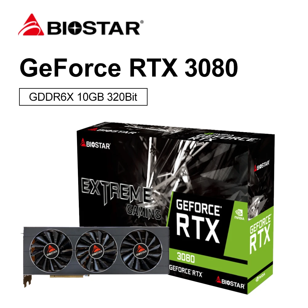 Biostar New Graphic Card Rtx 3080 Lhr Gddr6x 10gb Nvidia Gpu 320bit 8nm ...