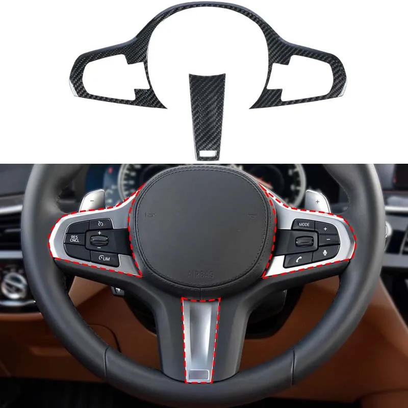 Car-Real-Carbon-Fiber-Alcantara-Steering-Wheel-Trim-Cover-Replace-For ...