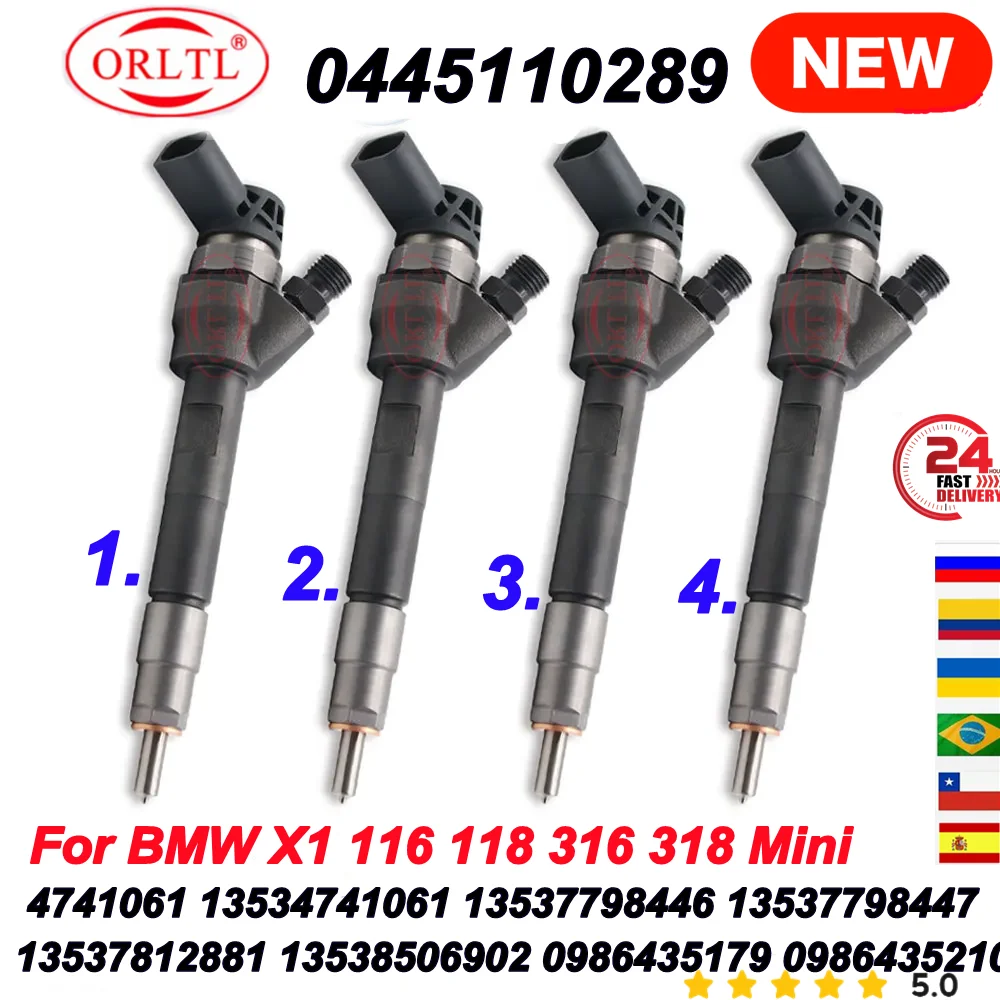 4 PCS 0445110289 OEM 13537798446 13538506903 Diesel Fuel Injector 0 445 ...