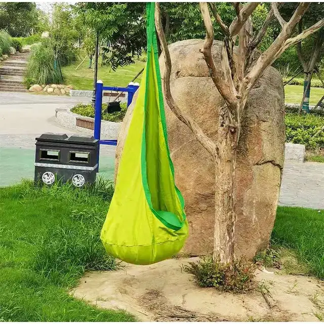 Rebo Kids Hanging Cocoon Pod Chair Hammock Swing Seat Green, 49% OFF
