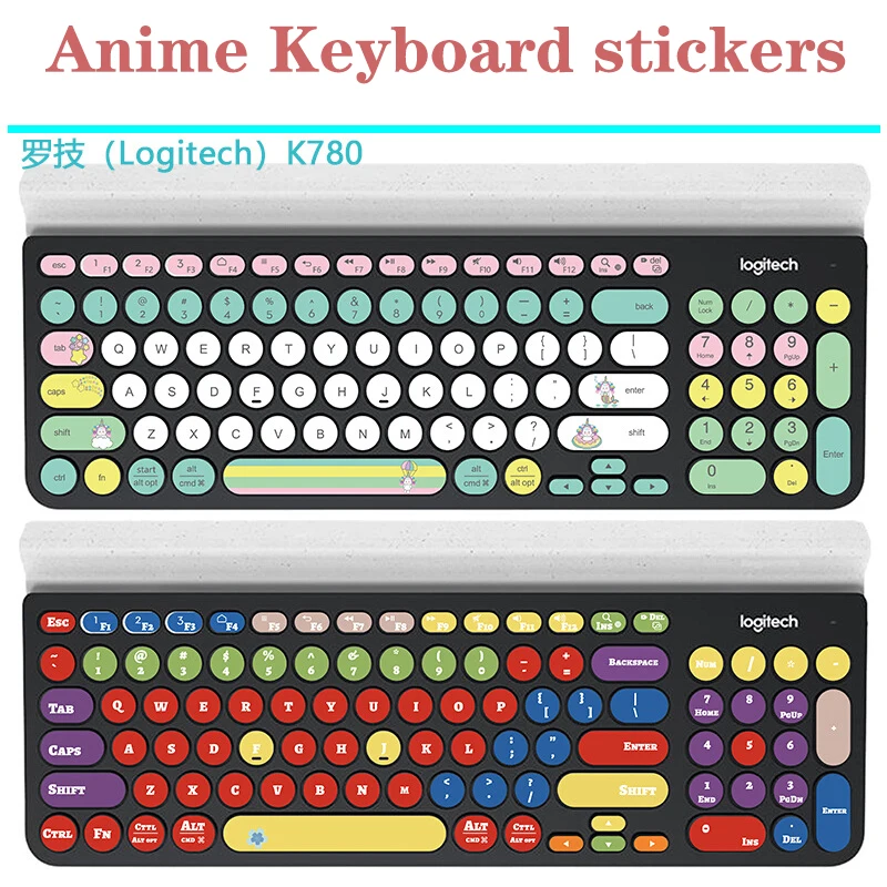 Logitech-K780-Ik6650-Desktop-Wireless-Round-Keyboard-Stickers-Keys ...