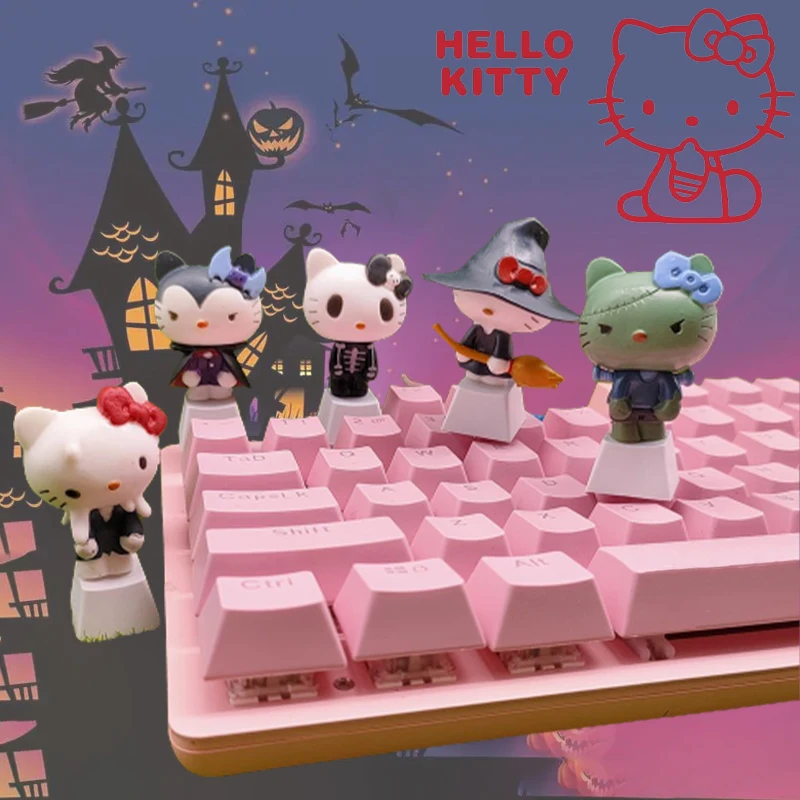 Hello Kitty Keycap การ์ตูน PBT Keycap น่ารัก Kawaii บุคลิกภาพ Diy ...