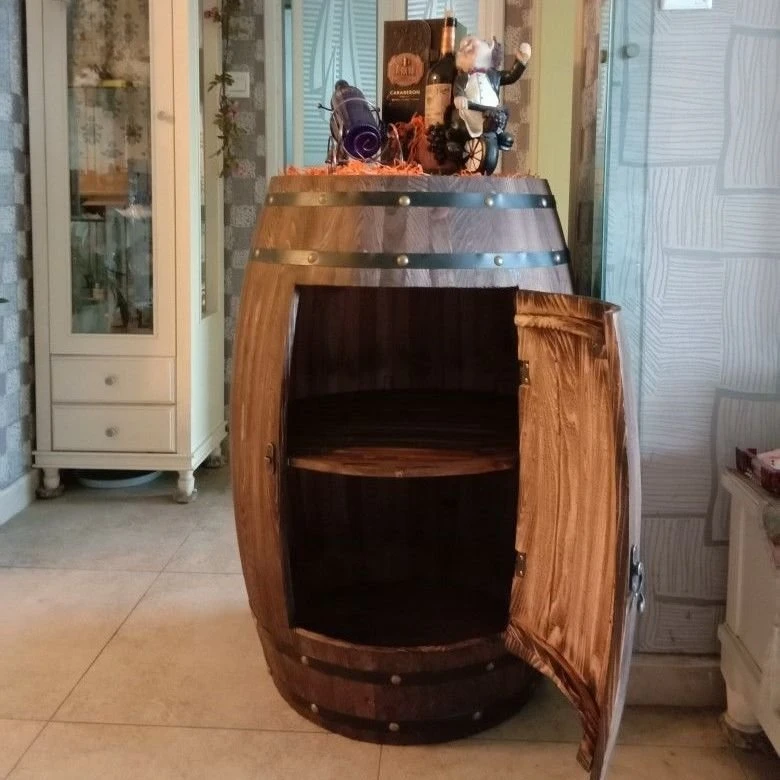 barrel-locker-Open-door-oak-barrel-cabinet-Decorative-wooden-wine ...