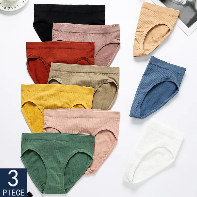 Bragas-de-algod-n-sin-costuras-para-mujer-ropa-interior-Sexy-de-cintura ...