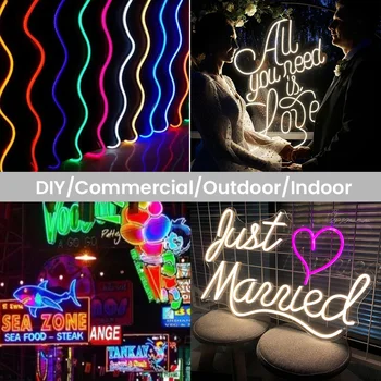 DC 12V 24V LED Neon Strip Light Neon Sign Waterproof Silicone Rope ...