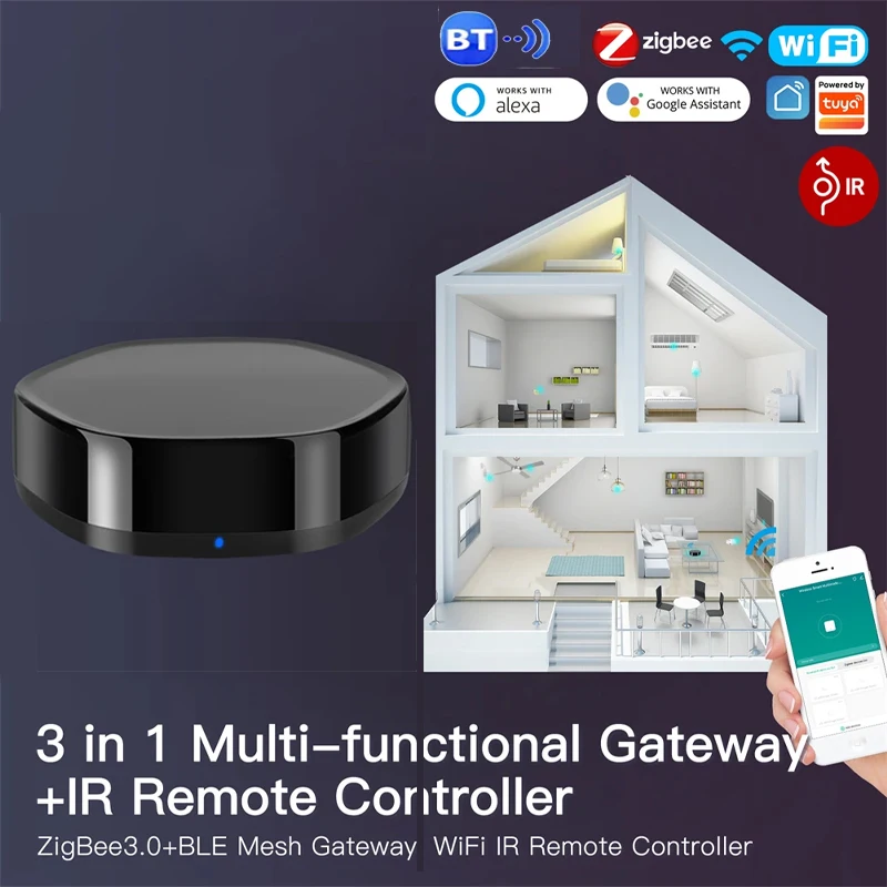 3in1 Wireless Gateway Hub Tuya Smart 38K IR Remote Gateway with BLE ...
