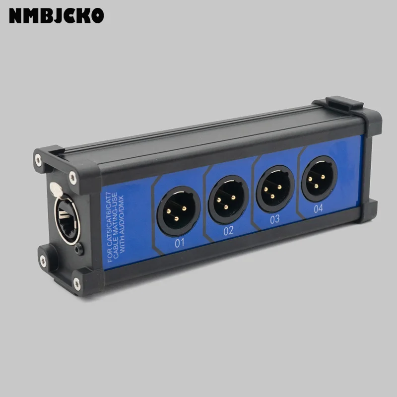 New-4-Channel-XLR-male-Adapter-to-Single-Ethercon-Cable-Compact-Cat6 ...
