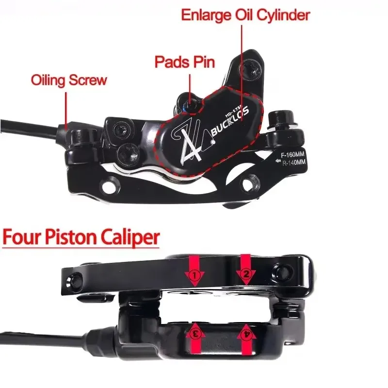 BUCKLOS E-バイク 4 ピストン Ebrake 油圧ディスクブレーキセット