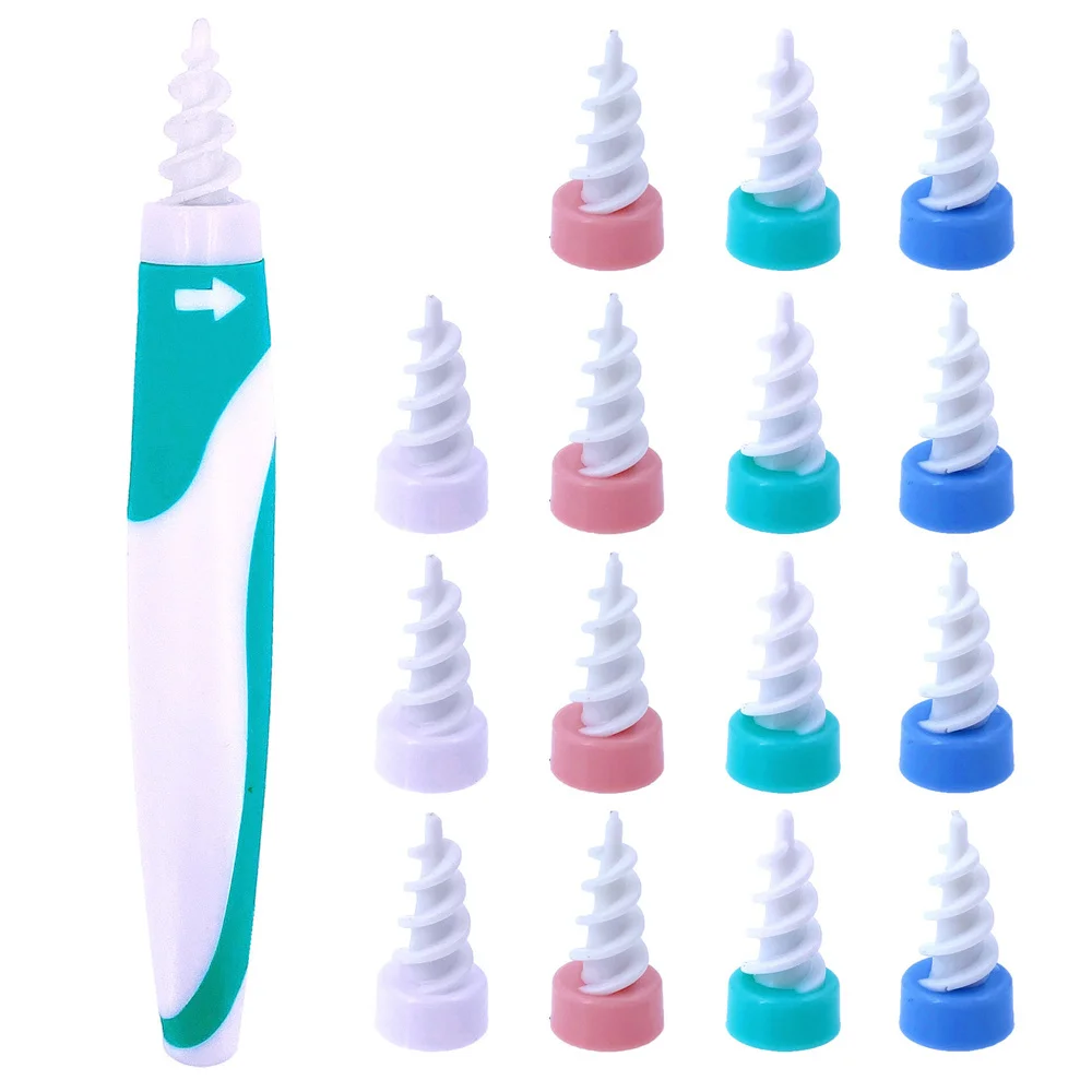 Ear Wax Removal Tool Soft Silicone Spiral Ear Cleaning 16 Replacement ...
