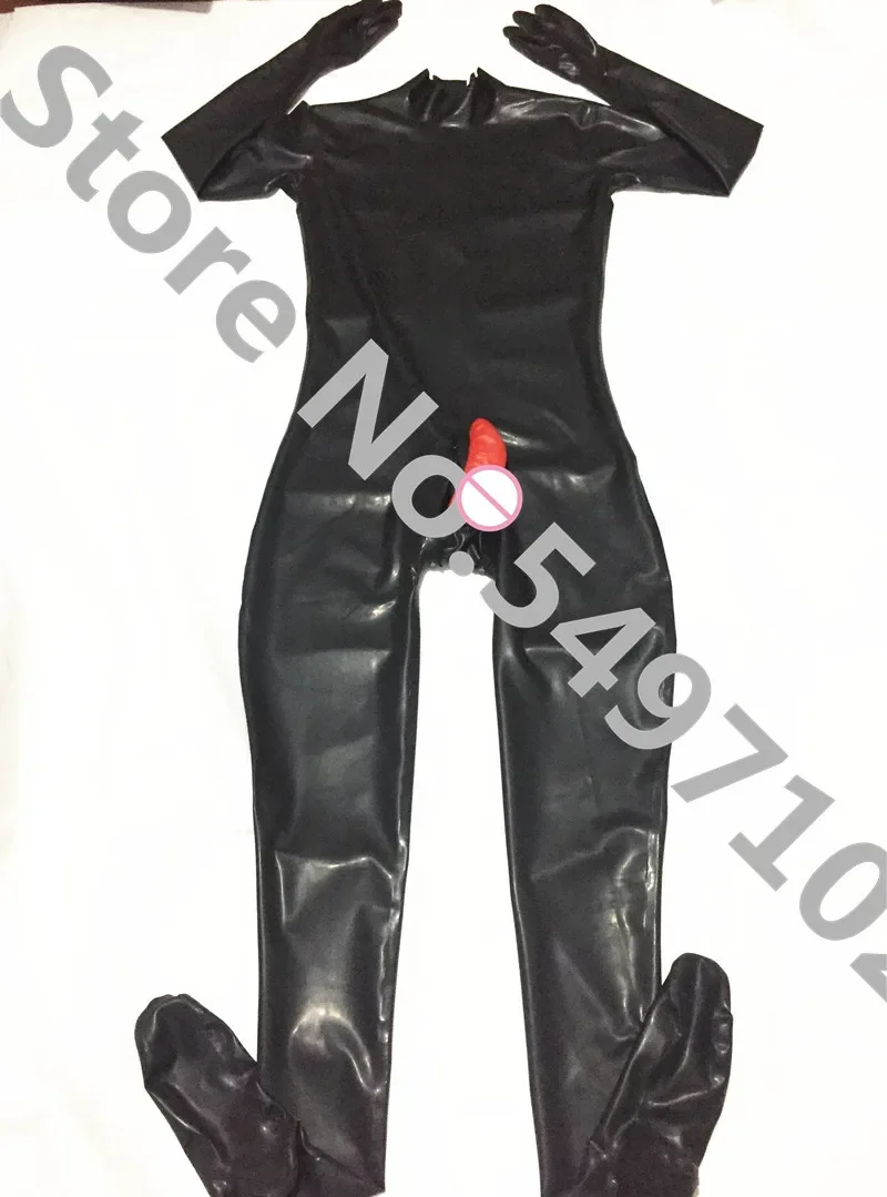 Handmade Latex Catsuit Attached Gloves and Socks Latex Catsuit Crotch ...